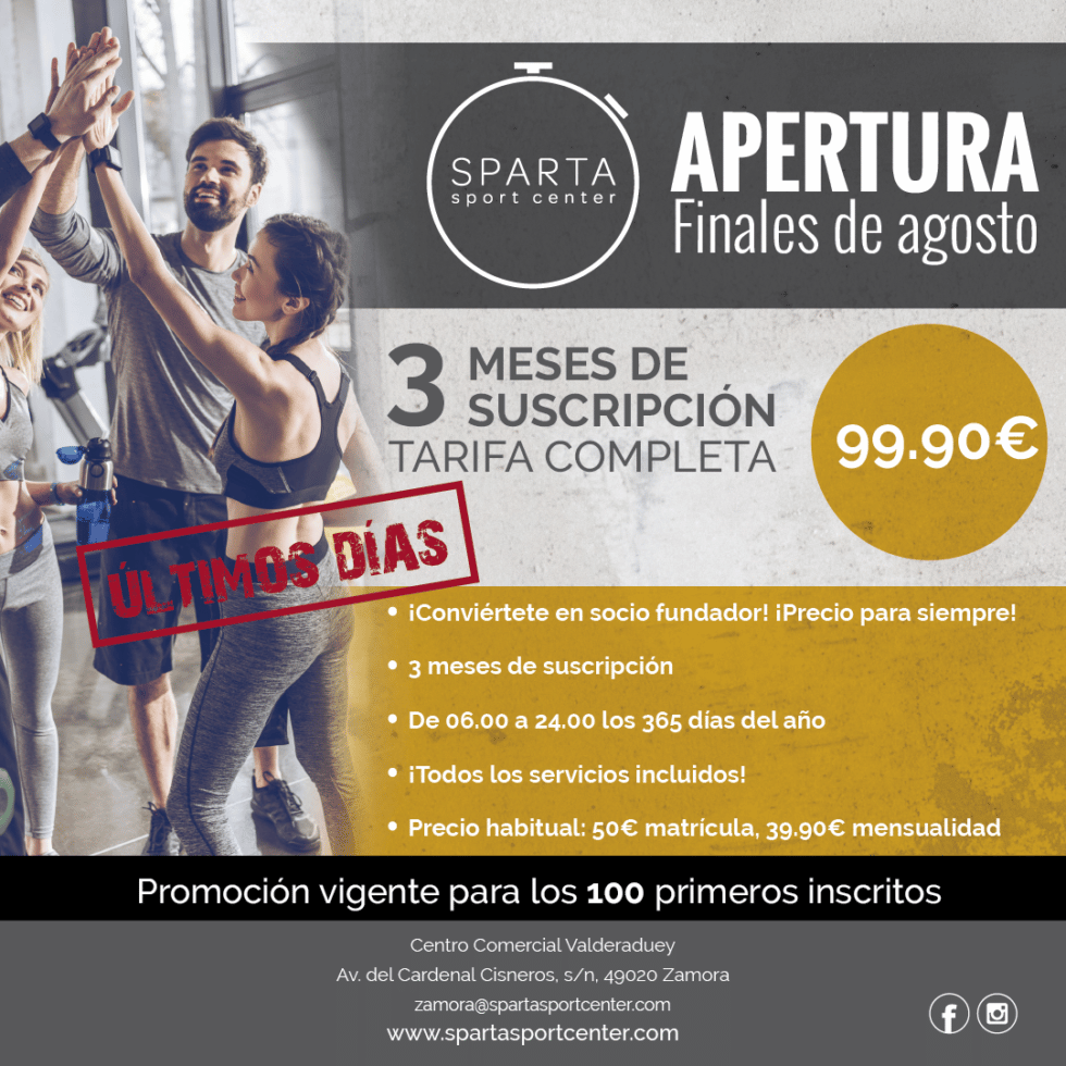 🤜 ¡ÚLTIMOS DÍAS! 🤛 - Gimnasios Sparta Sport Center